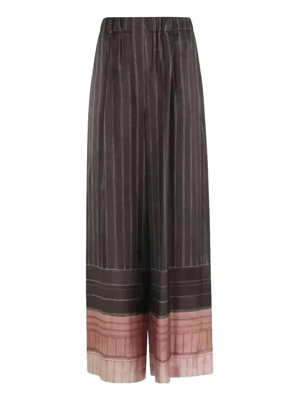 ALYSI Striped Trousers - Brown