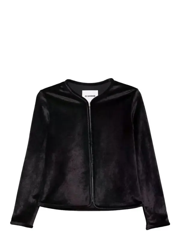 JIL SANDER Zip-up Velvet Jacket - Black