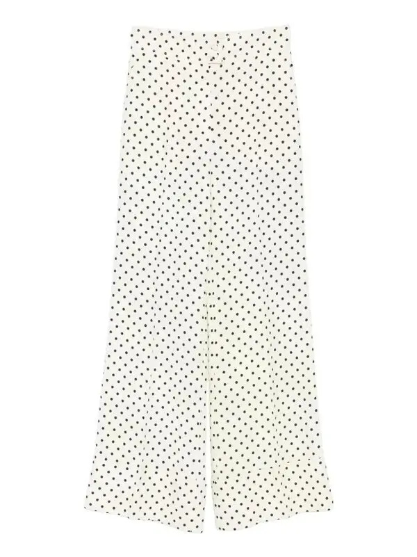 Valentino Garavani Polka Dot Wide-leg Trousers - White