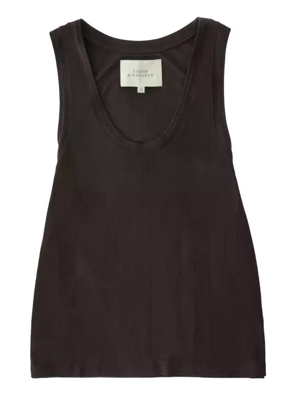 Studio Nicholson Ribbed Knit Vest Top - Brown