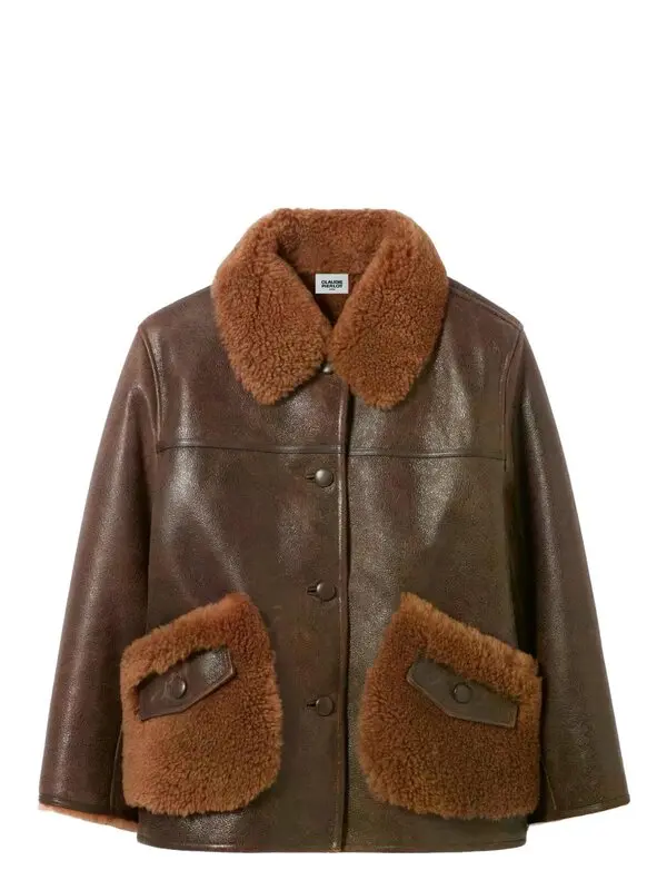 Claudie Pierlot Shearling Patch-pocket Jacket - Brown