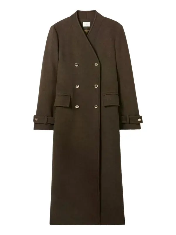 Claudie Pierlot Belted Double-breasted Coat - Green