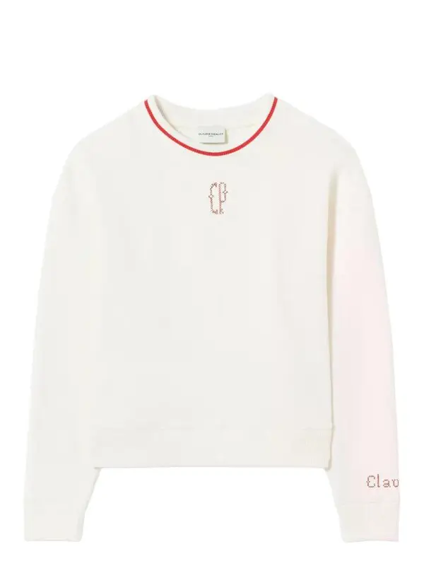 Claudie Pierlot Embroidered Ribbed Sweater - Neutrals
