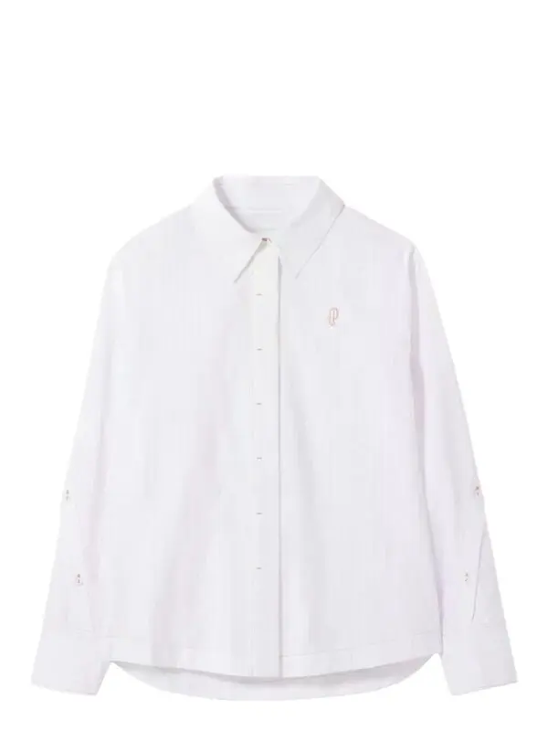 Claudie Pierlot Embroidered-logo Striped Shirt - White