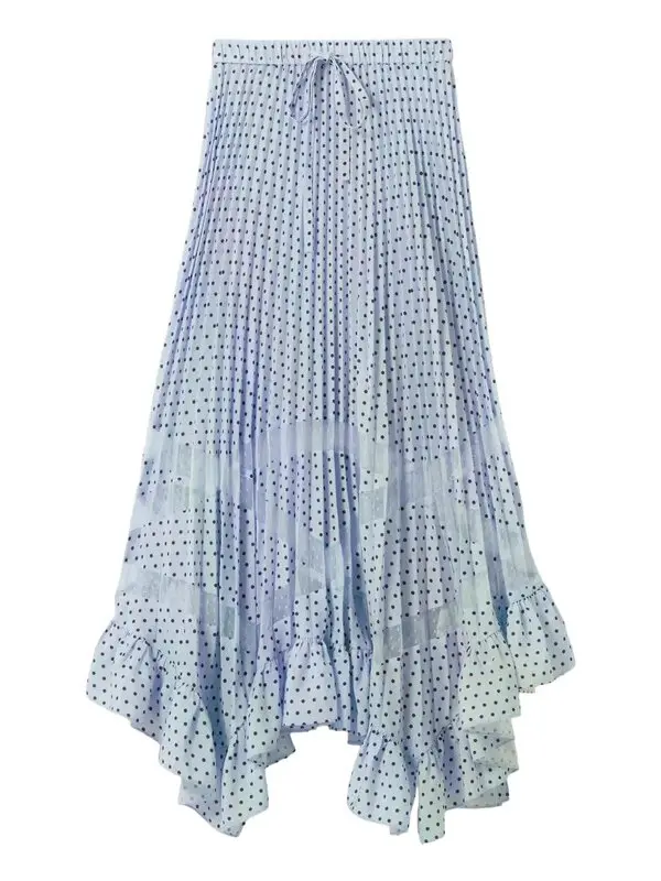 Claudie Pierlot Polka-dot Pleated Midi Skirt - Blue