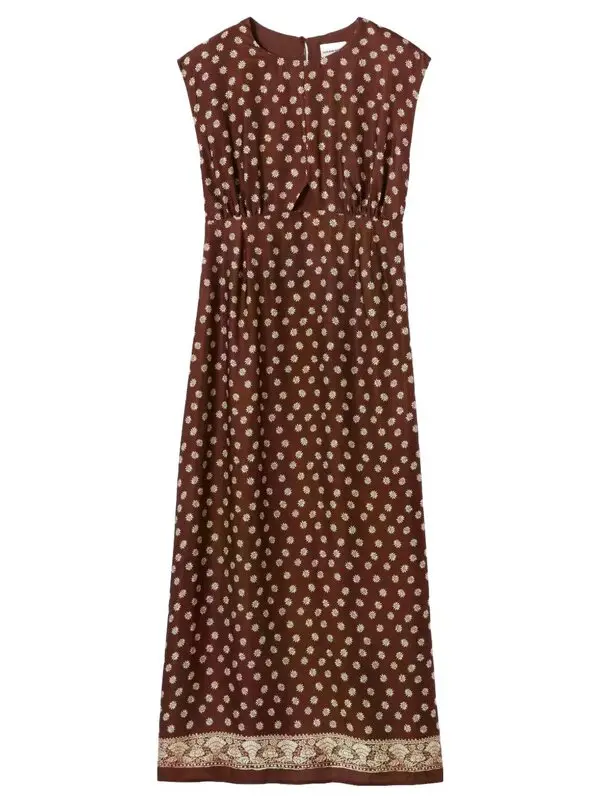 Claudie Pierlot Floral-print Midi Dress - Brown