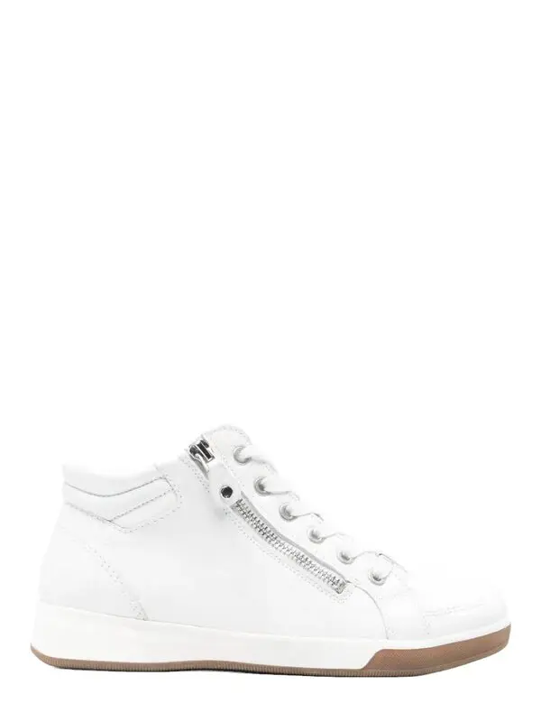 ARA Leather Zip Sneakers - White