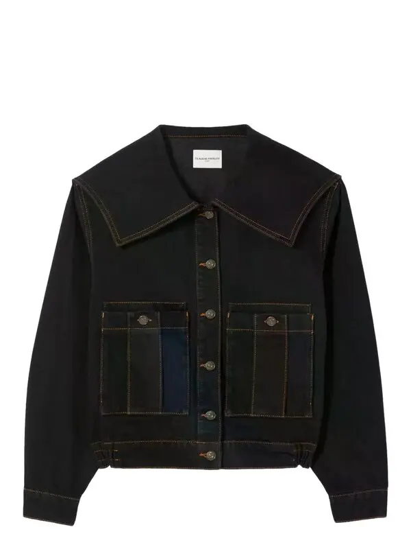 Claudie Pierlot Cotton Denim Trucker Jacket - Black