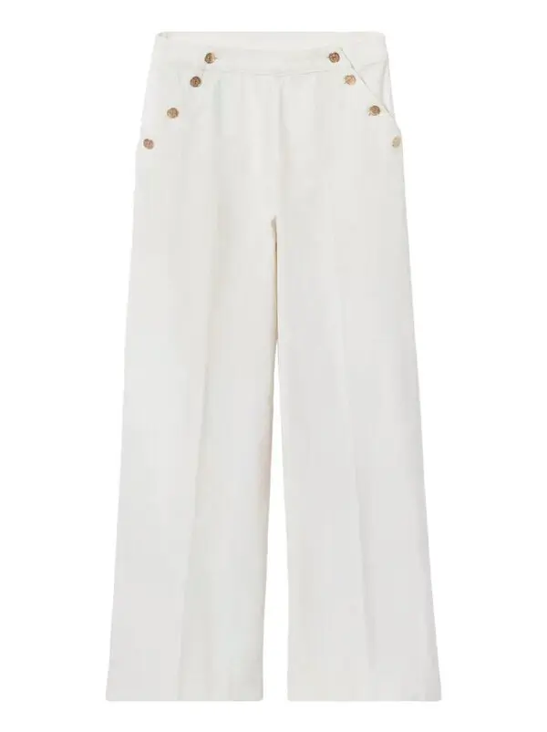 Claudie Pierlot Button-fastening Corduroy Pants - White