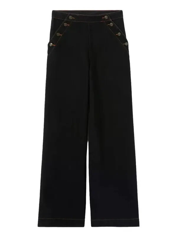 Claudie Pierlot Button-fastening Straight-leg Jeans - Black
