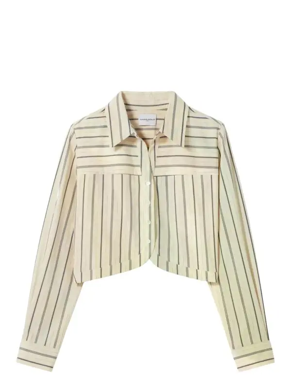 Claudie Pierlot Striped Cropped Shirt - Neutrals