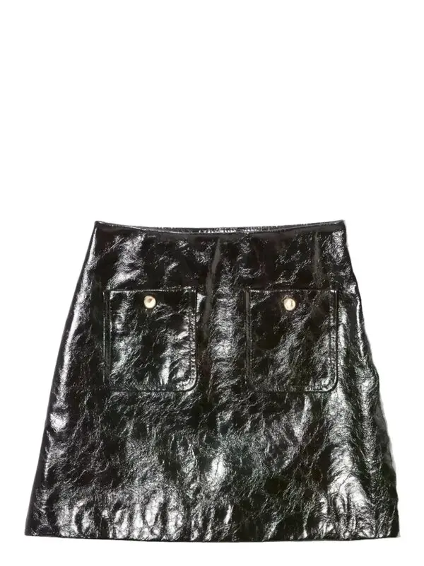 Claudie Pierlot A-line Leather Skirt - Black