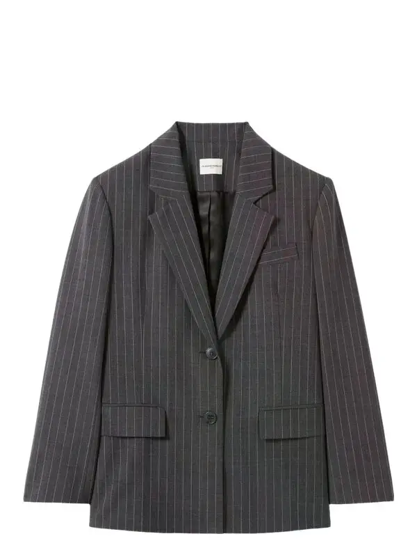 Claudie Pierlot Pinstripe Single-breasted Blazer - Grey