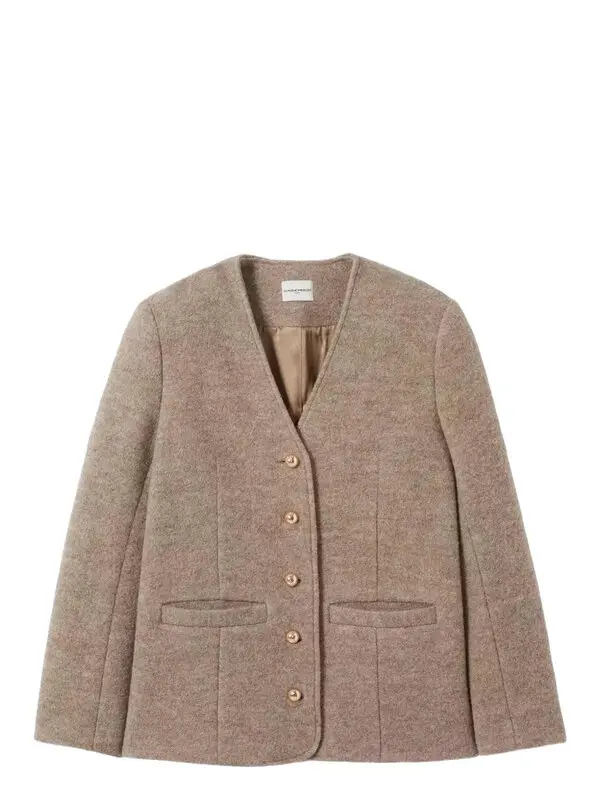 Claudie Pierlot Button-down V-neck Jacket - Neutrals