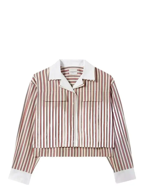 Claudie Pierlot Striped Pocket Shirt - Red