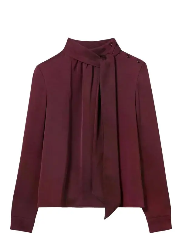Claudie Pierlot Bow-detail Long-sleeve Blouse - Red
