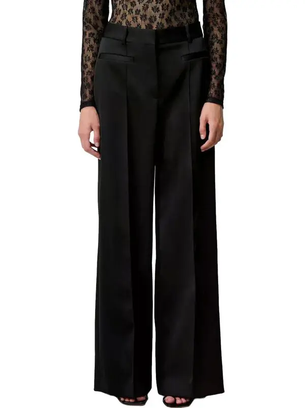 Claudie Pierlot Pleated Wide-leg Trousers - Black