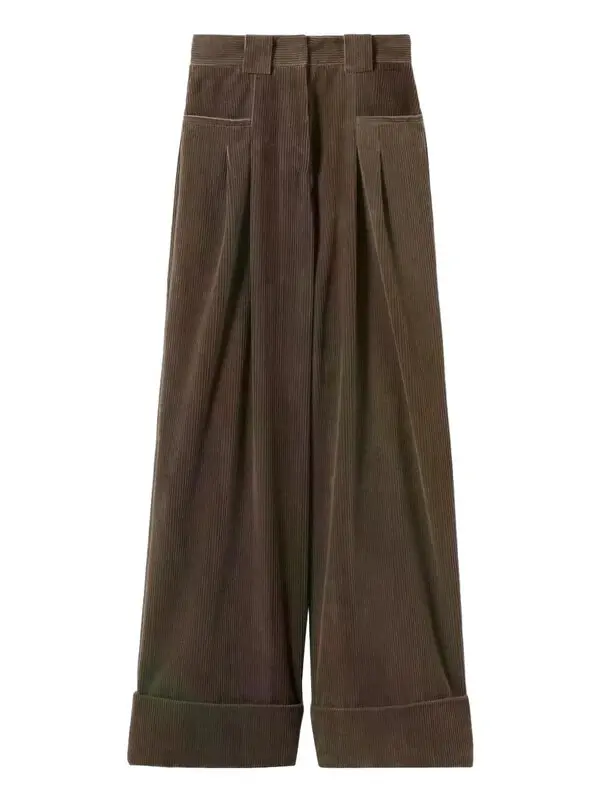 Claudie Pierlot Pleated Corduroy Trousers - Brown