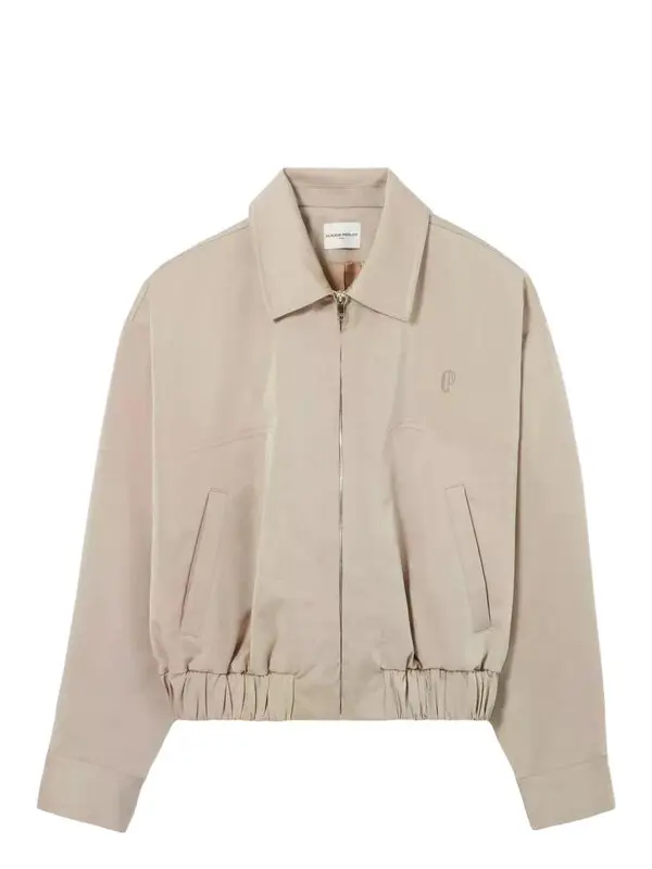 Claudie Pierlot Logo-embroidered Zip-up Jacket - Neutrals