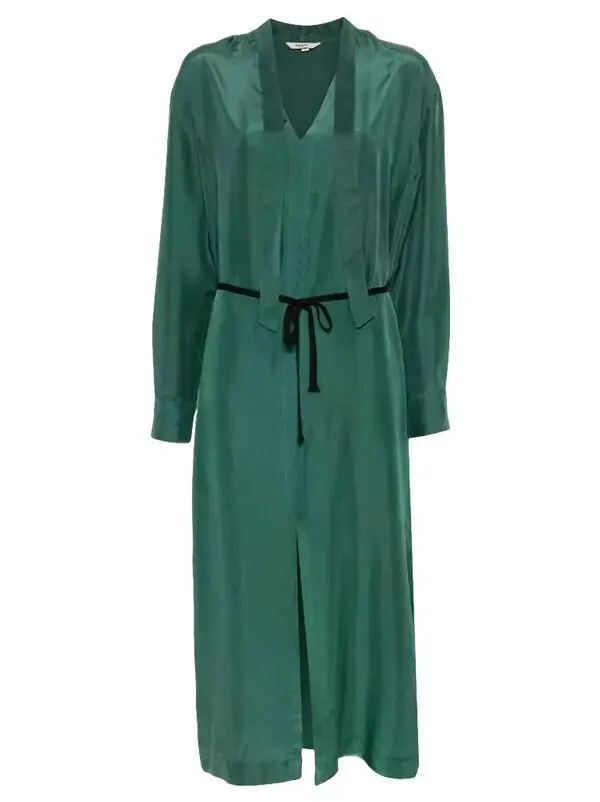 Barena Venezia Tie-waistband V-neck Midi Dress - Green