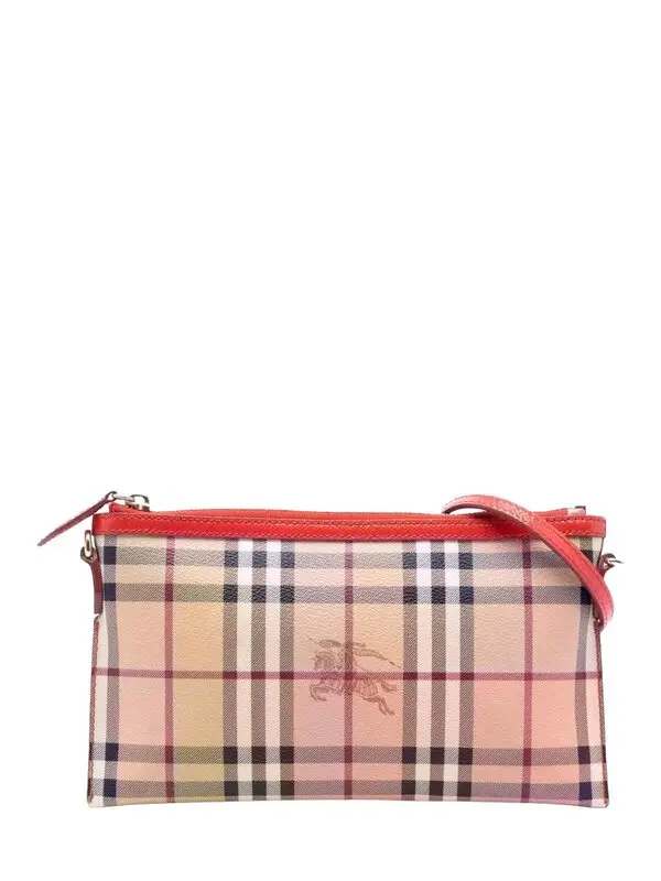 Burberry Haymarket Check Peyton Crossbody Bag - Brown