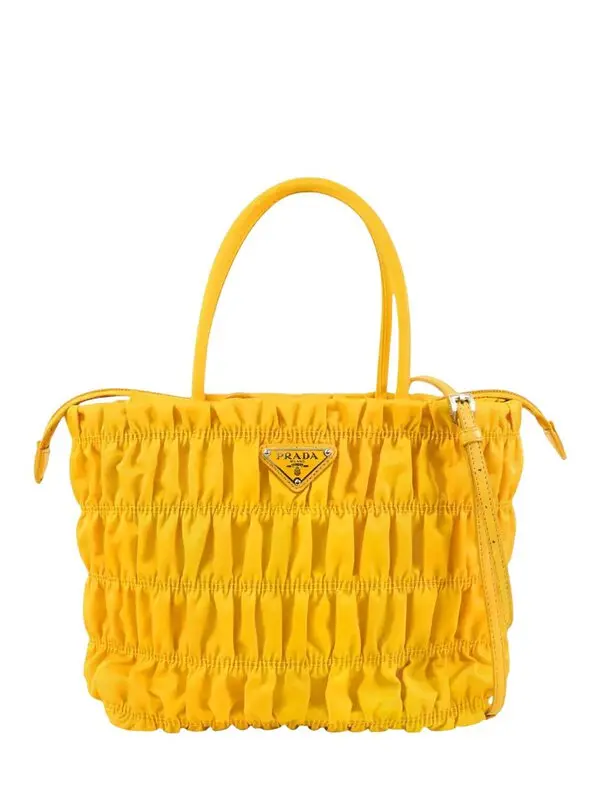 Prada 2013-2025 Tessuto Gaufre Satchel - Yellow