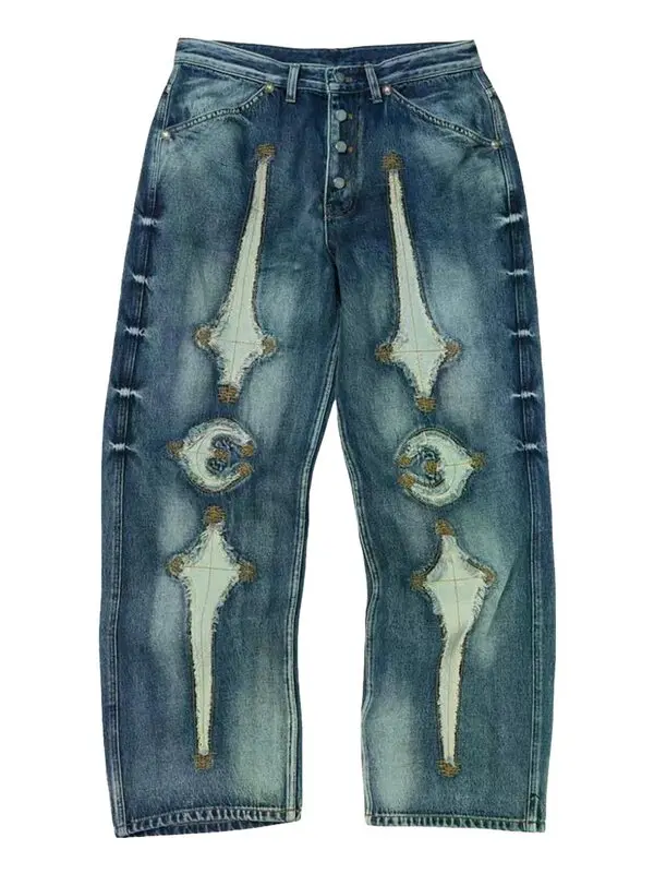 THUG CLUB Wide-leg Jeans - Blue