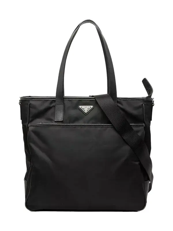 Prada Tessuto Convertible Tote Satchel - Black