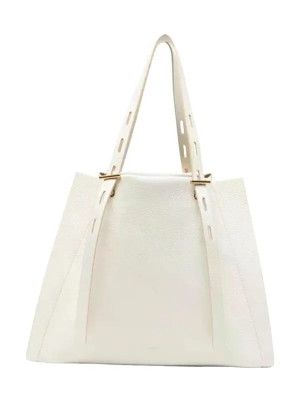 MINOBOSSI Medium Paulette Leather Tote Bag - White