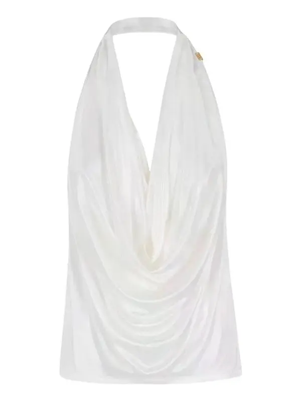 Elisabetta Franchi Halterneck Cowl-neck Blouse - White