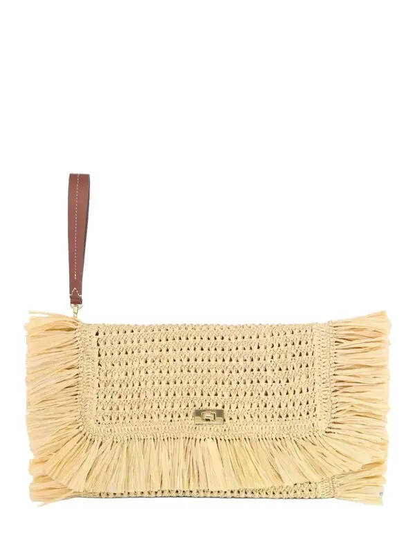 ANYA HINDMARCH Fringed Clutch - Neutrals