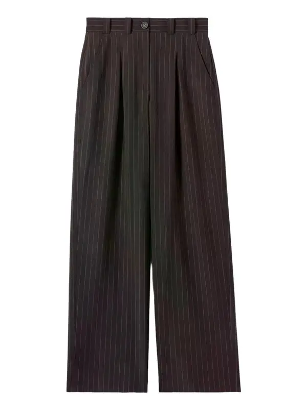 Claudie Pierlot Pinstripe Pleated Trousers - Brown