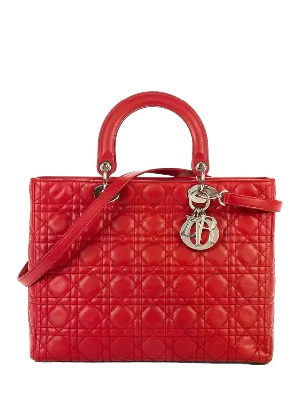 Dior Large Lady Handbag - Red