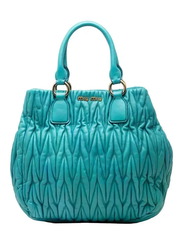Miu Miu 2010 Matelasse Nappa Tote Bag - Blue