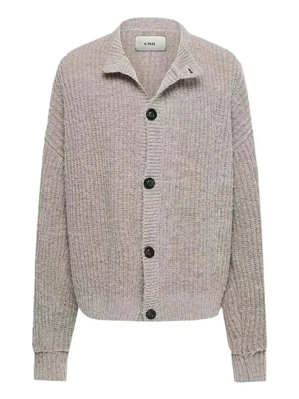 O.FILES Buttoned Interlaced Cardigan - Neutrals