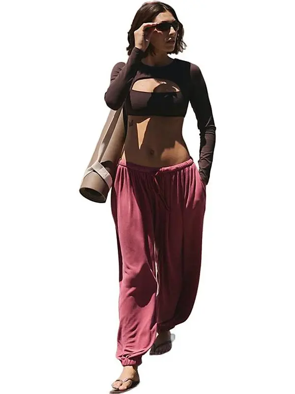 Free People Momentum Balloon Track Pants - Brick