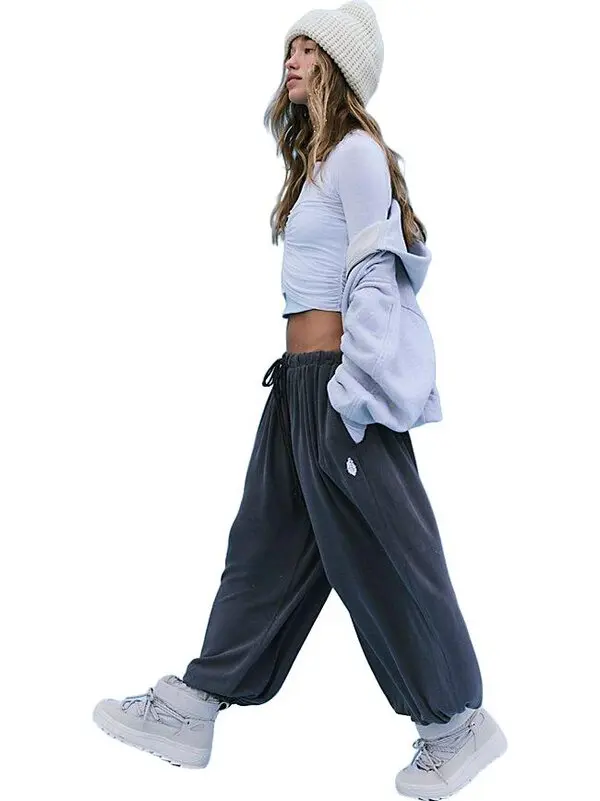 Free People Momentum Balloon Track Pants - Chocolate