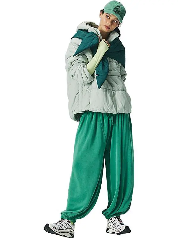 Free People Momentum Balloon Track Pants - Green Glow