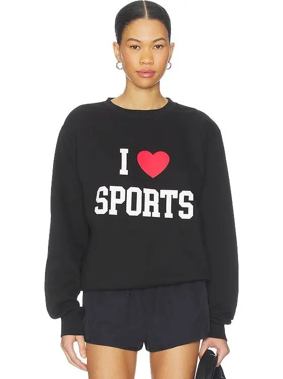 DEPARTURE I Love Sports" Graphic Sweatshirt - Black