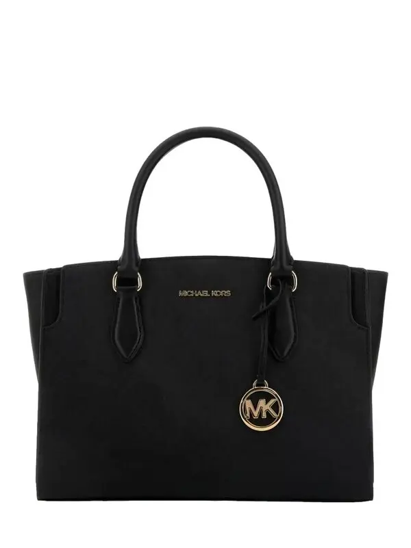Michael Kors Satchel Bag With Logo Charm - Black