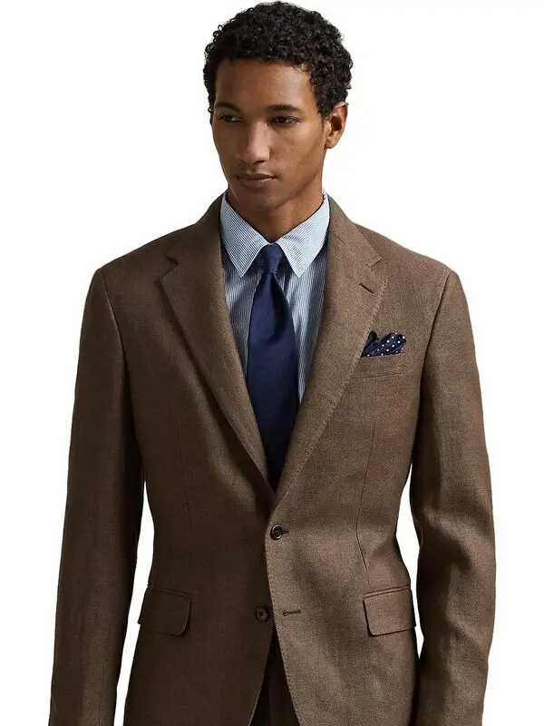 Ralph Lauren Polo Tailored Fit Linen Suit Jacket - Mocha