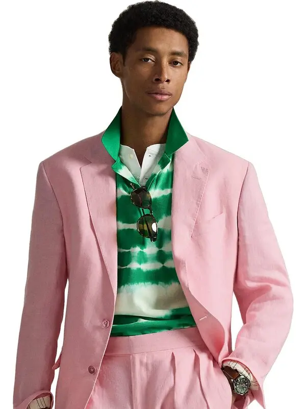Ralph Lauren Polo Tailored Fit Linen Suit Jacket - Resort Pink