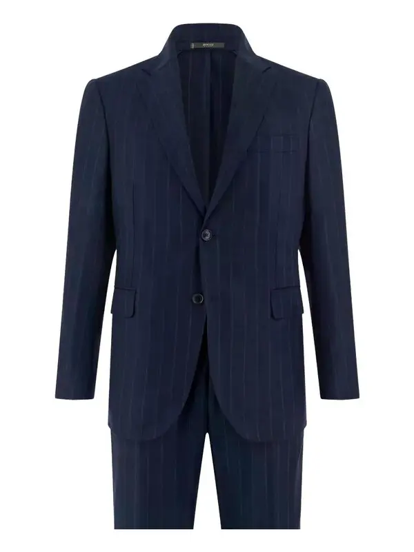 Boggi Milano Pinstriped Flap-pockets Suit - Blue