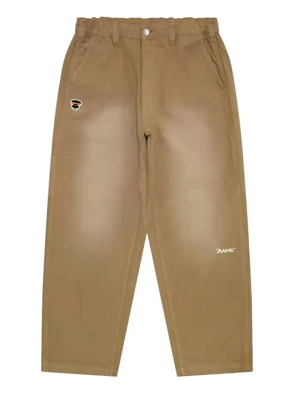 AAPE BY *A BATHING APE Logo-patch Trousers - Neutrals
