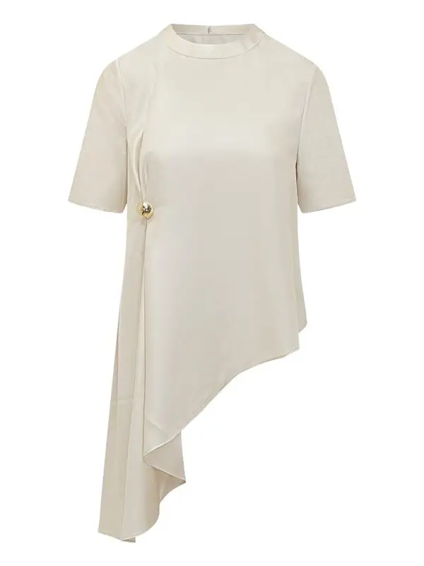 Loulou De Saison Draped Asymmetric Top - White