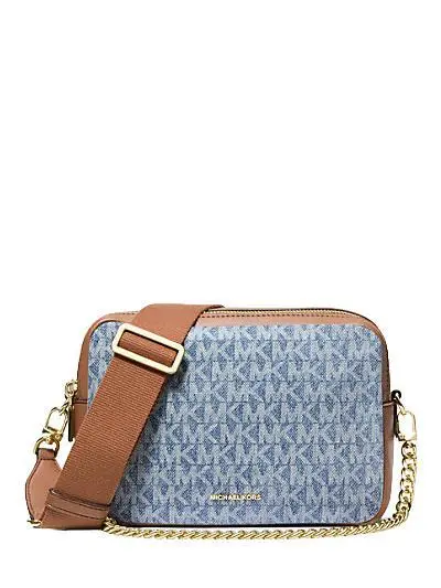 Michael Kors Bryant Medium Logo Jacquard Camera Bag - Blue