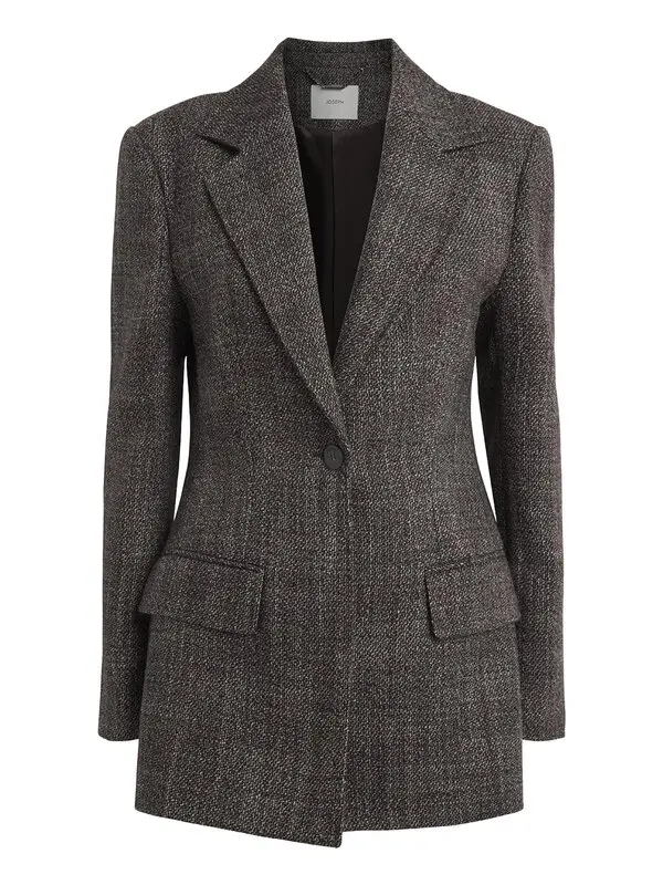 JOSEPH Virgin Wool Fallon Blazer - Brown