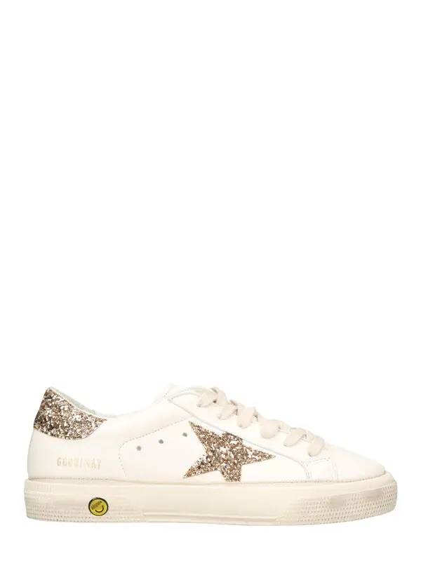 GOLDEN GOOSE May Star Glitter Sneakers - White