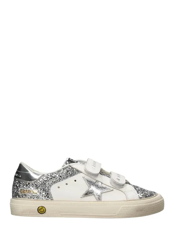 GOLDEN GOOSE May Leather Sneakers - Silver