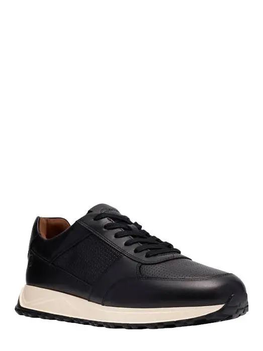 Clarks Radwell Leather Lace-up Sneakers - Black Leather